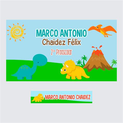 Etiquetas Escolares Personalizadas Dinosaurios Tienda De Etiquetas