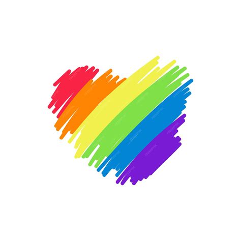 Premium Vector Rainbow Heart Lgbt Symbol Pride Freedom Sign Hand