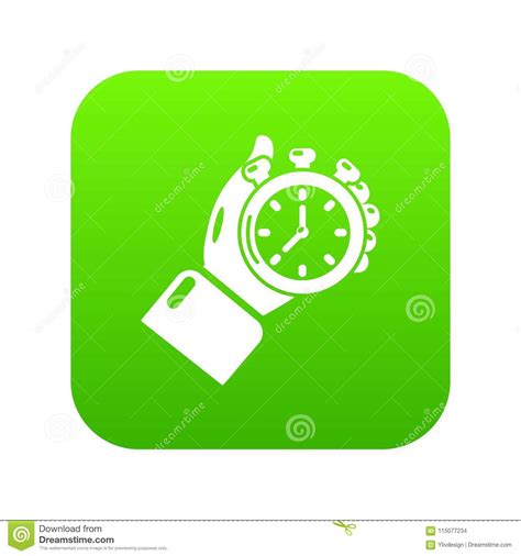 Stopwatch Icon Green Vector Stock Vector Illustration Of Elements Movement