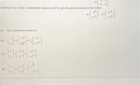 Solved Determine If Uv Form A Fundamental Solution Set If