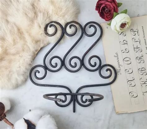 PETIT RANGEMENT MURAL vintage en fer forgé noir EUR 10 00 PicClick FR