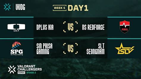 2024 Wdg 발로란트 챌린저스 코리아 스테이지 2 5주 1일차 I Dk Vs Ns Spg Vs Slt Youtube