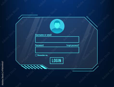 Log In Page Ui Design On Technology Futuristic Interface Hud Background Login Password User