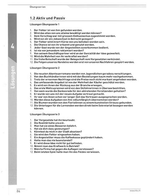 Aktiv Passiv Übungsserien 1 3 Lösungen Pdf