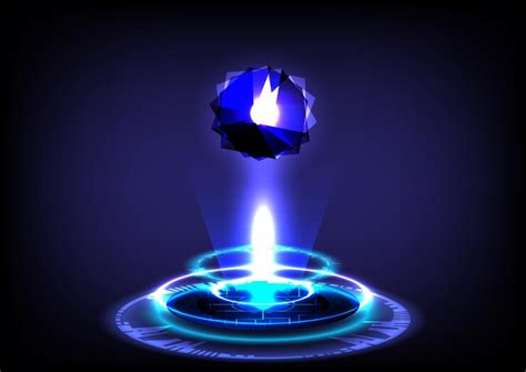 추상적 인 배경 포털 및 홀로그램 과학 미래 지향적 인 3d 공상 과학 디지털 하이테크 빛나는 Hud 회로 매직 게이트 게임