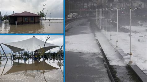 Rizeden geçen Karadeniz Sahil Yolu Çayeli Trabzon istikameti ulaşıma