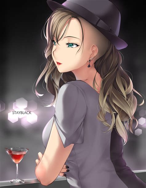 Safebooru 1girl Absurdres Asymmetrical Hair Blue Eyes Brown Hair