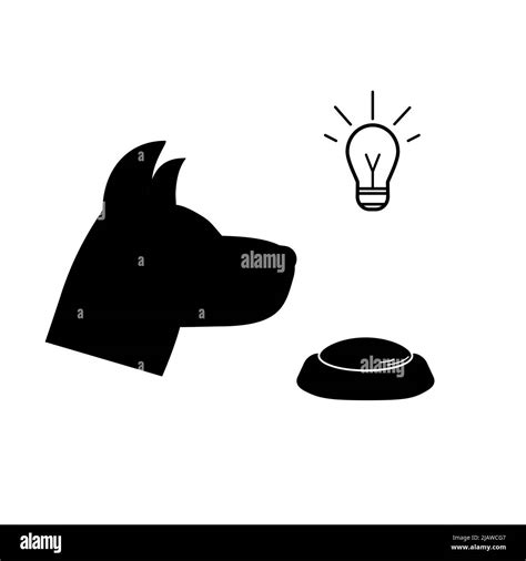 Icône De Chien De Pavlov Sur Fond Blanc Illustration Vectorielle Noir