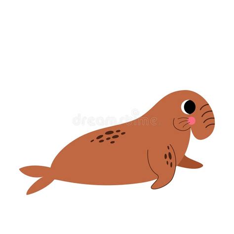 Vectorafbeelding Van Een Zegel Van Een Schattige Olifant Geïsoleerd Op