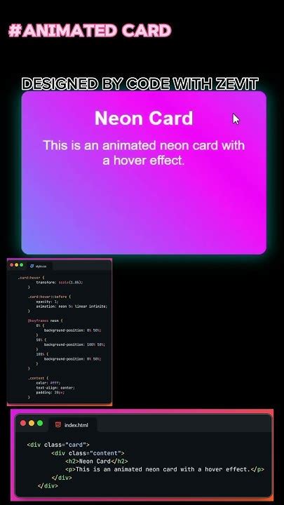 Animated Card Hovering Effect Using Html Css Javascript Coding