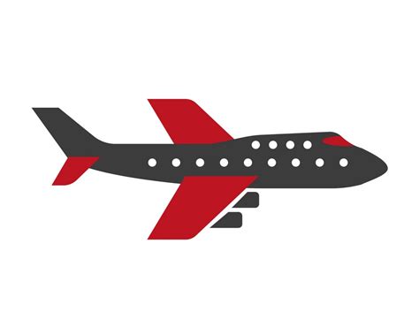 黒と赤の色の飛行機のイラスト
