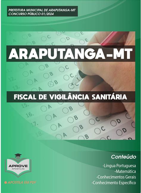 APOSTILA ARAPUTANGA FISCAL DE VIGILÂNCIA SANITÁRIA Aprove Apostilas
