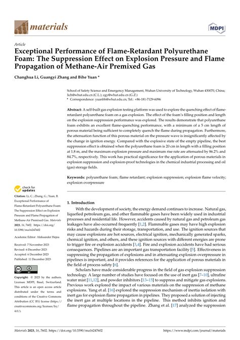pdf exceptional performance of flame retardant polyurethane foam the