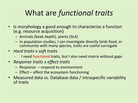 Ppt Functional Traits Their Use In Community Ecology Powerpoint