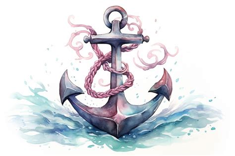 Premium Vector A Drawing Of An Anchor With A Rope