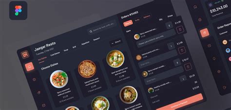 Figma Food Tablet POS Dark Template UXCrush