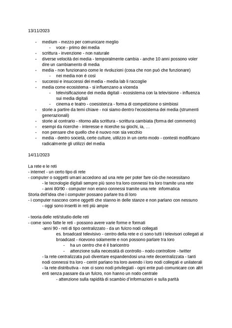 Appuntistoriaeteoriadeimediadigitali Appunti Di Storia Dei