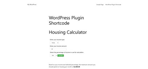 GitHub Matthewpco WP Plugin Housing Calculator WordPress Plugin To