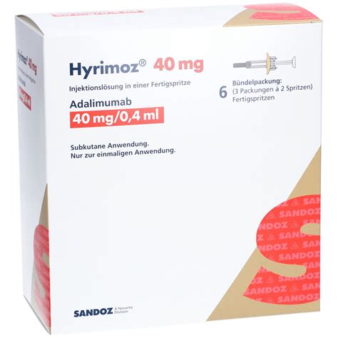 Hyrimoz 40 Mg04 Ml Inj Lösung Iefertigspritze 6 St Mit Dem E