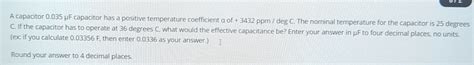 Solved A capacitor 0 035μF capacitor has a positive Chegg com