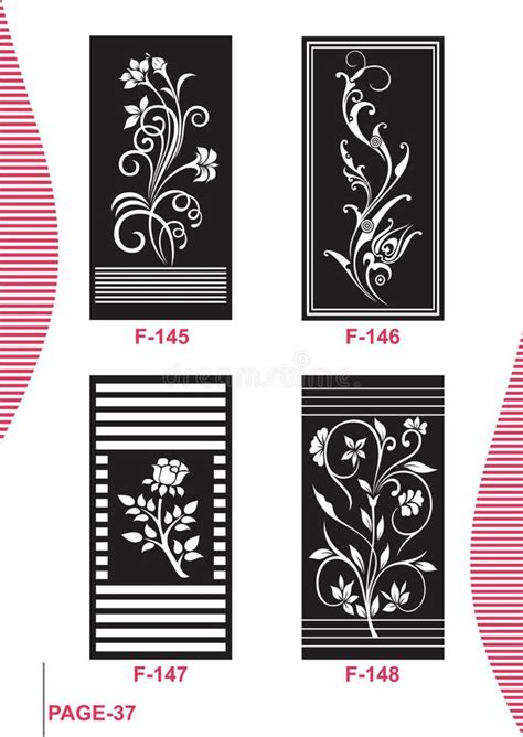 Laser Cut Design Wall Stencil Sandblasting Design Cdr X6 Stock Vector