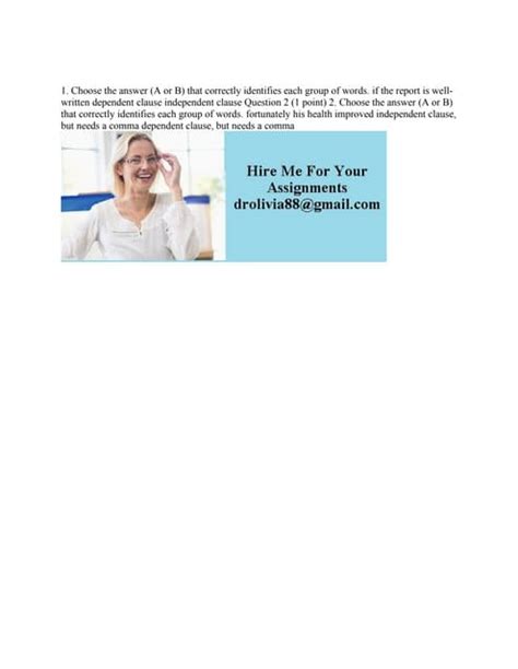 1 Choose The Answer A Or B That Correctly Identifies Each Group Ofpdf