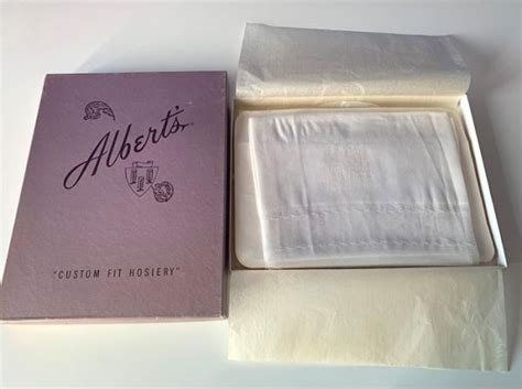 Alberts Tall Gal Vintage Nylon Stockings White 39 Inch 105 Xxl