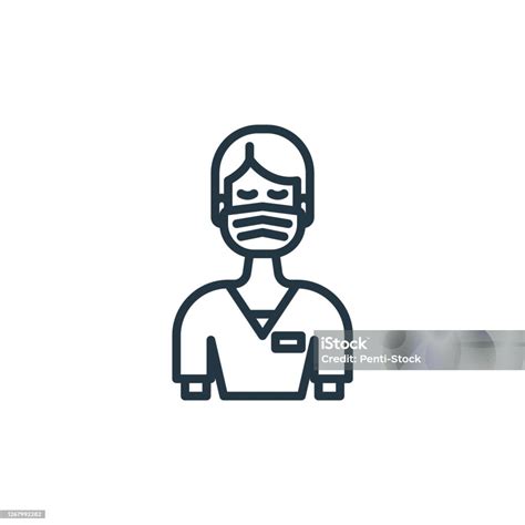 護士向量圖示隔離在白色背景上大綱 細線護士圖示的網站設計和移動 應用程式開發細線護士輪廓圖示向量插圖向量圖形及更多人圖片 Istock