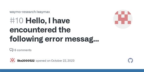 Hello I Have Encountered The Following Error Message How Can I