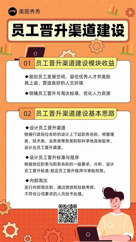 时尚扁平拼贴风员工晋升渠道建设公示科普海报美图设计室海报模板素材大全
