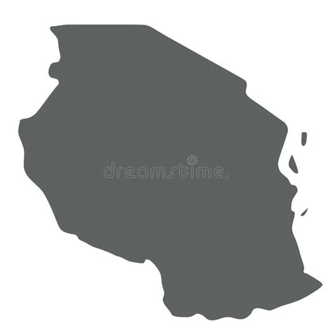Tanzania Flat Country Map Silhouette Stock Vector Illustration Of