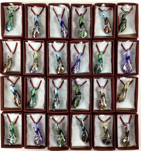 Lot 24 Art Glass Pendant Necklaces