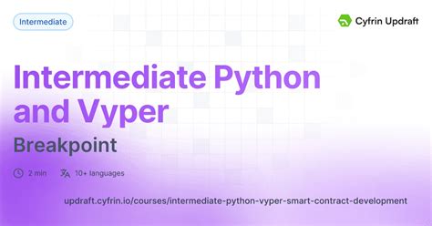 Video Web3py Breakpoint Intermediate Python And Vyper