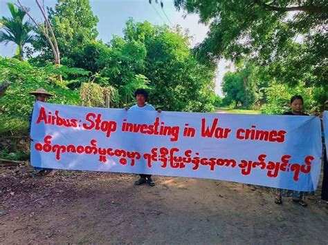 ယင်းမာပင် ဆားလင်းကြီး ကျေးရွာပေါင်းစုံ လူထုသပိတ်စစ်ကြောင်း က“airbus End Investment In Avic” ခေ
