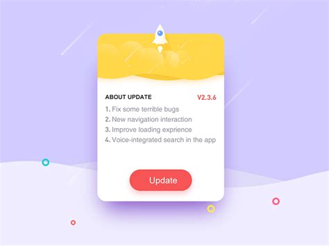 update dialog web app design android design android app design