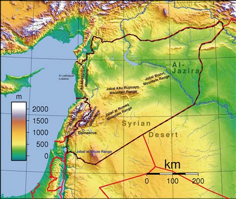 Topographic Map Middle East