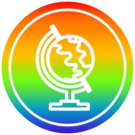 彩虹光谱中的一种创意地球图圆 向量例证 插画 包括有 夹子 世界 地球 光谱 图标 向量 圆形 152167131