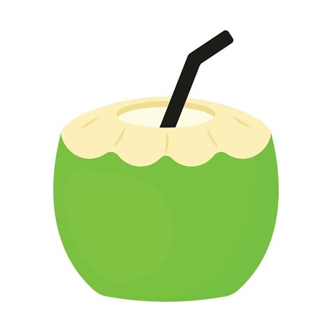 Bebida De Agua De Coco Verde Vector Animado Aislado Sobre Fondo Blanco 13636614 Vector En Vecteezy