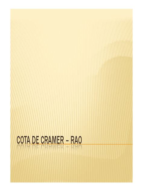 Clase 3 Cota De Cramer Rao Pdf