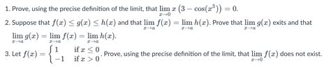 Solved Prove Using The Precise Definition Of The Limit Chegg