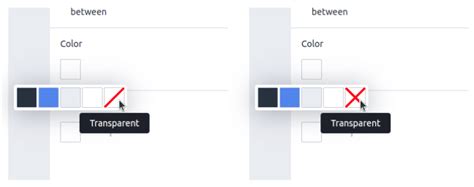 Transparency Representation Of Transparent Color In A Color Picker Without Confusion With