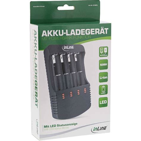 Inline® Ladegerät Für Lithium Und Nicd Nimh Akkus Mit Powerbank