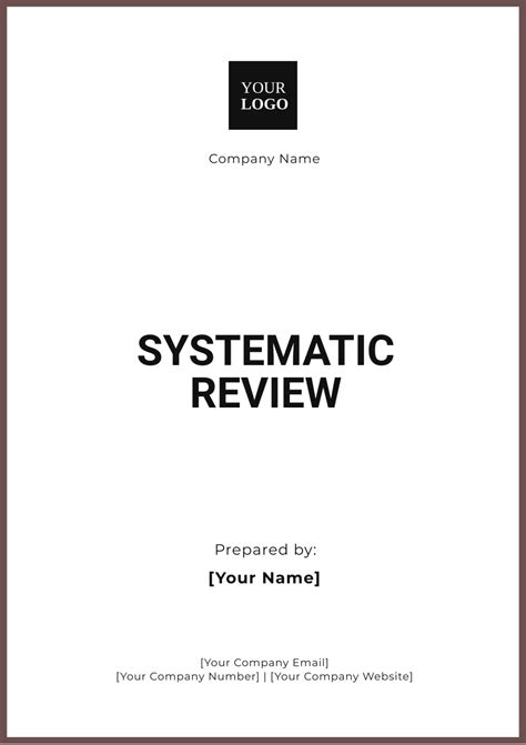 Free Systematic Review Template To Edit Online