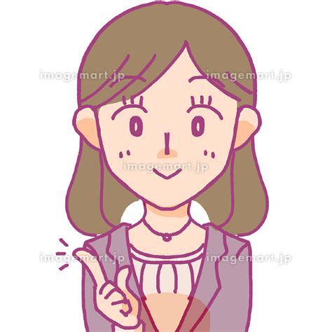 指を立てて説明する女性のイラスト 246560755 イメージマート