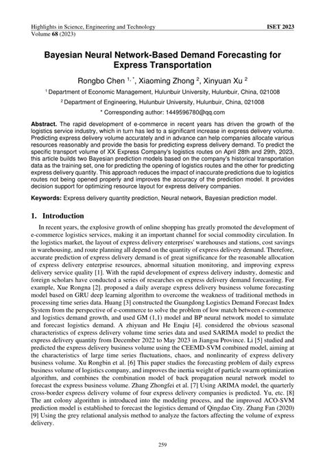 Pdf Bayesian Neural Network Based Demand Forecasting For Express Transportation