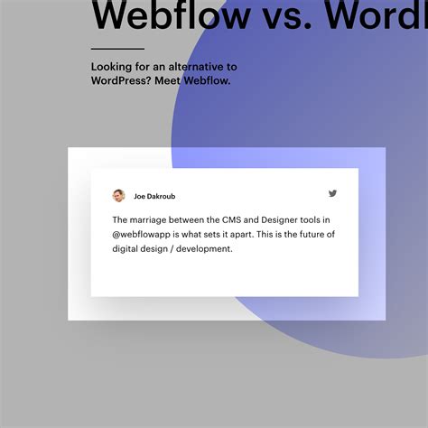 Webflow Vs WordPress Comparison Page