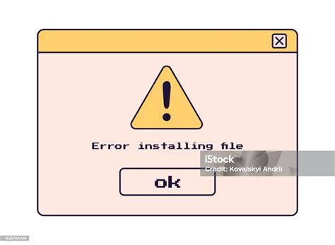 파일 창을 설치하는 동안 오류가 발생했습니다 이전 사용자 인터페이스 창 레트로 브라우저 및 오류 메시지 벡터 그림 개념에 대한 스톡 벡터 아트 및 기타 이미지 Istock