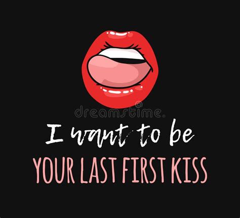 Female Lips With Gloss Red Lipstick And Text Pop Art Style Vector