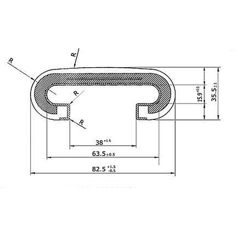 C Type Escalator Handrail Belt Black
