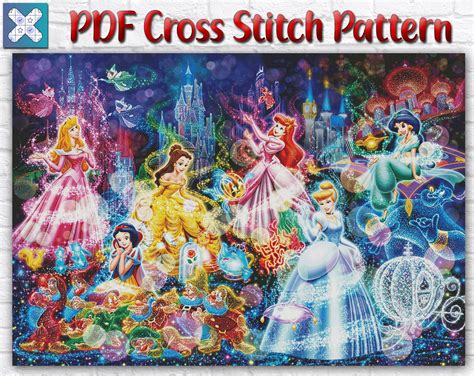 Disney Cross Stitch Pattern Princess Cross Stitch Pattern Inspire